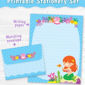 Printable Writing Paper Sweet Little Mermaid | Kawaii Stationery ...