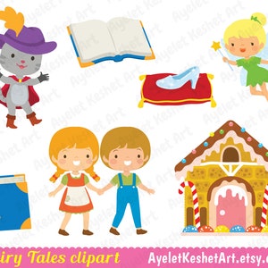 Fairy Tale Clipart Set. Cinderella, Snow White and Other Characters ...