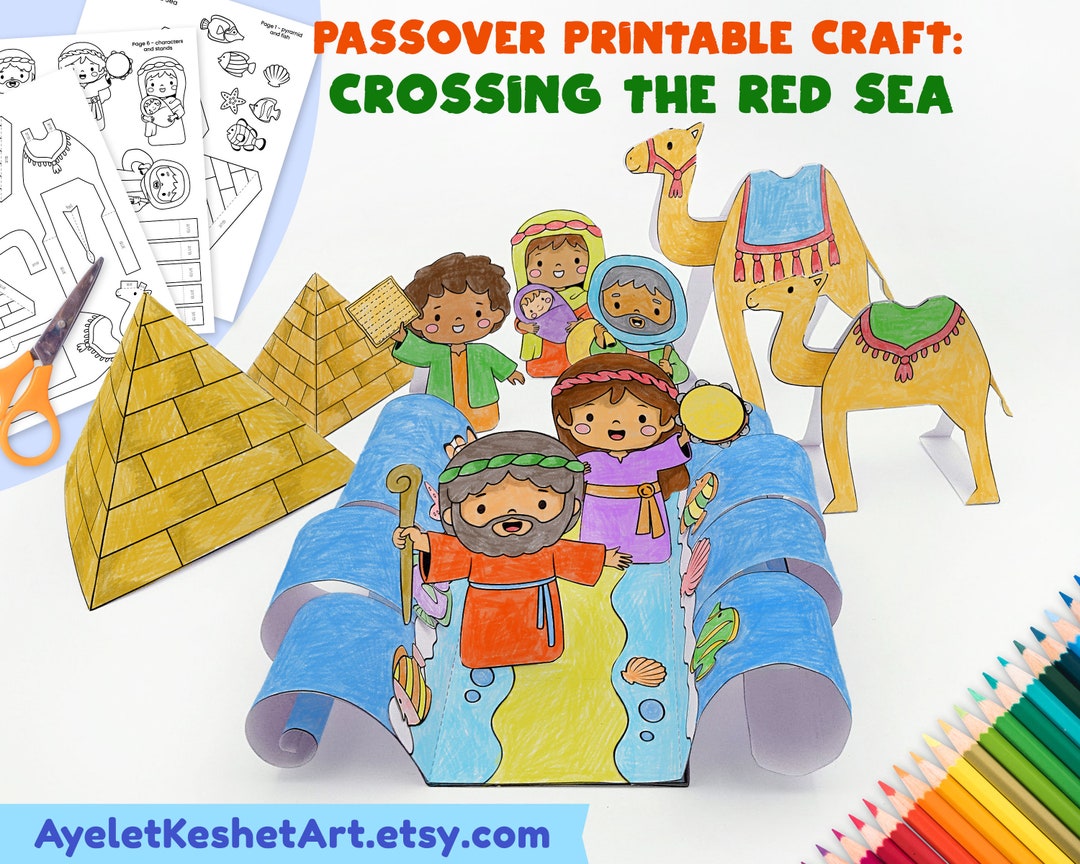 Passover Craft: Make the Crossing of the Red Sea From Paper! Printable ...