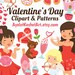 Valentines Day Clipart Bundle. Cute Valentines Clipart and and Digital ...