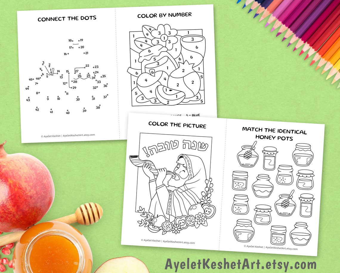 Printable Rosh Hashanah Activity Book for Kids. Activity - Etsy
