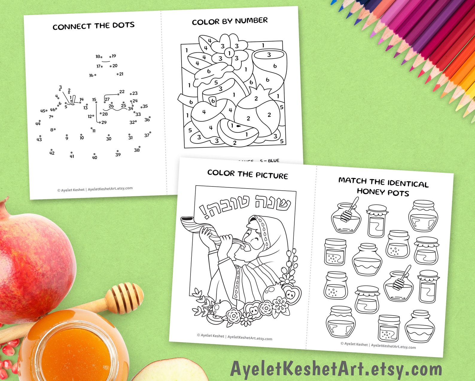 Printable Rosh Hashanah Activity Book for Kids. Activity - Etsy