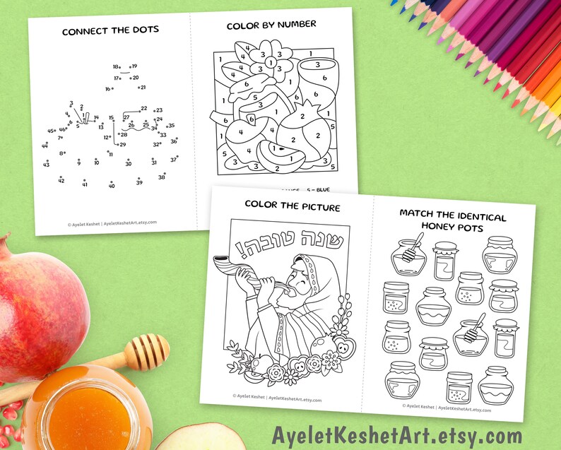 Printable Rosh Hashanah Activity Book for Kids. Activity - Etsy