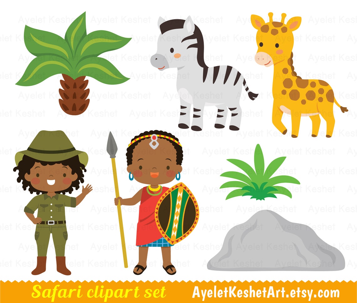 Safari Clipart Set. Digital Clipart Bundle of Safari Animals - Etsy Canada