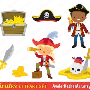 Pirate Clipart Bundle. Big Collection of Cute Pirates SVG, PNG and EPS ...