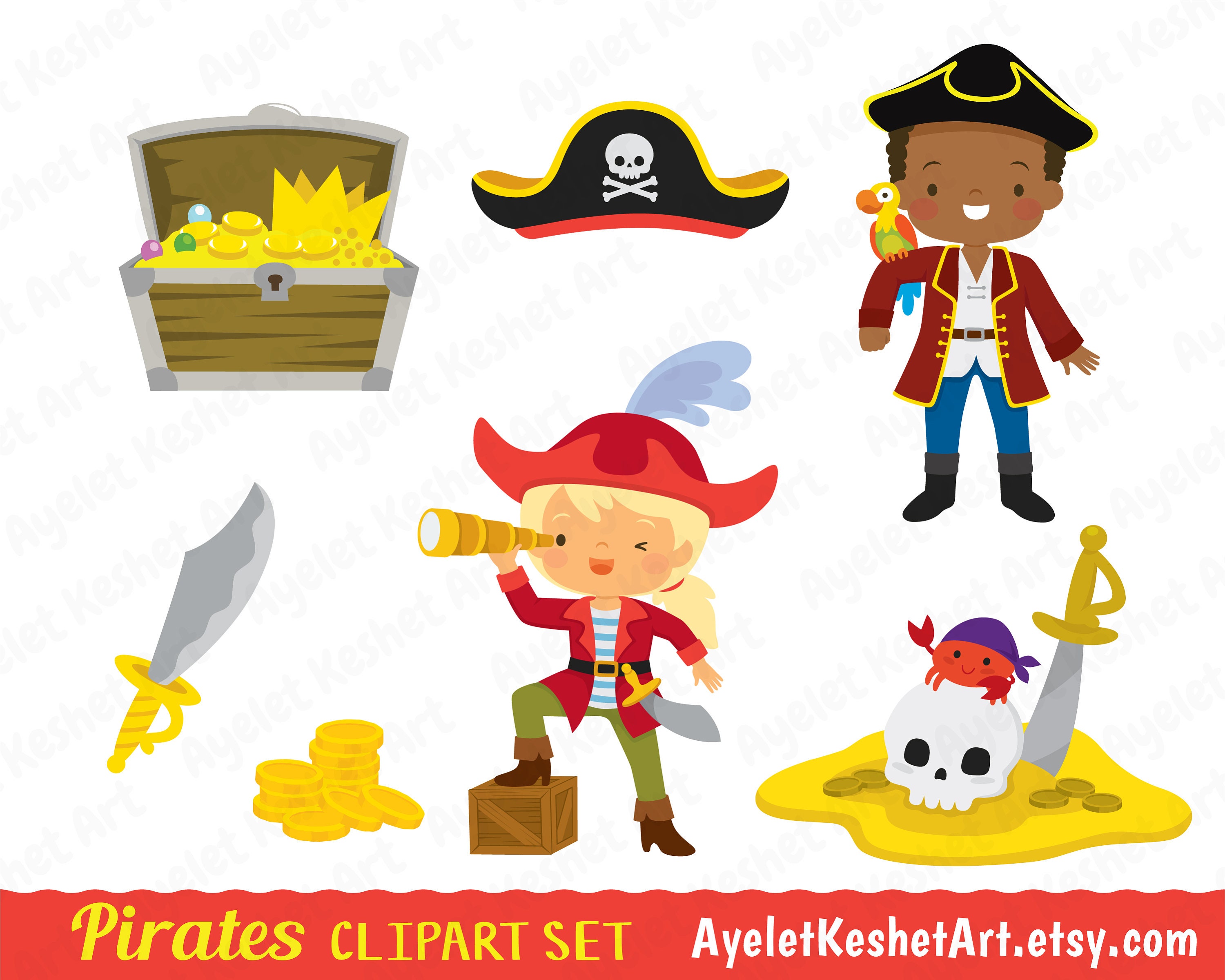 Pirate Clipart Bundle. Big Collection of Cute Pirates SVG PNG - Etsy