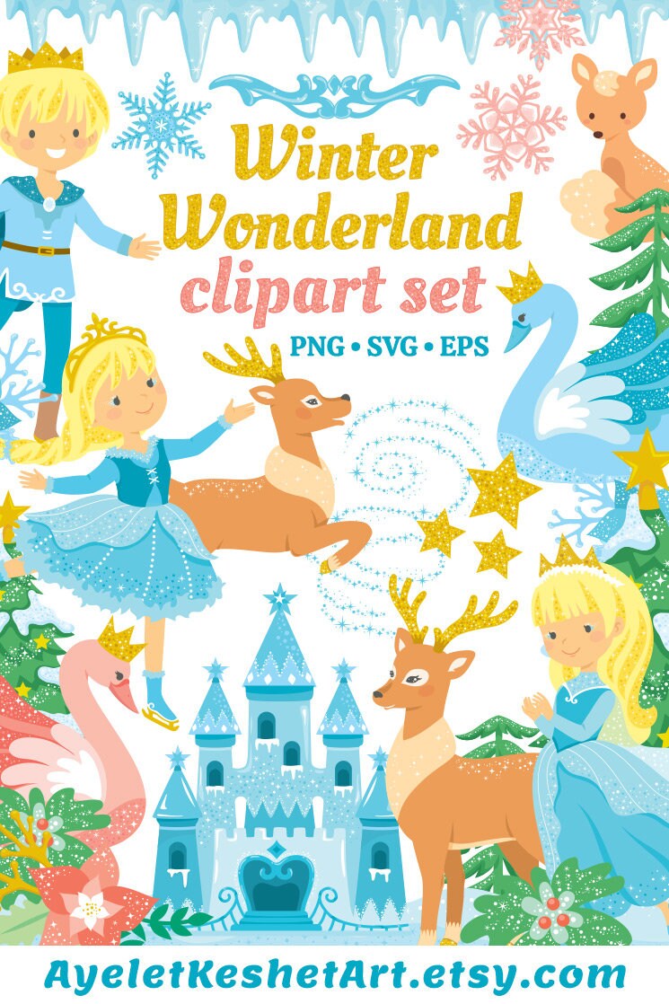 Winter Wonderland Clipart. Ice Princess, Ice Castle, Winter Animals and ...