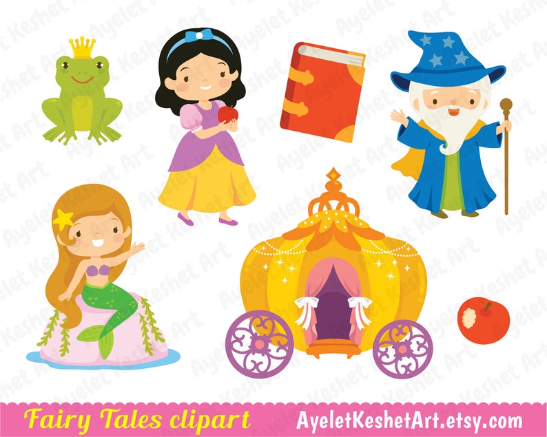 Fairy Tale Clipart Set. Cinderella Snow White and Other - Etsy UK