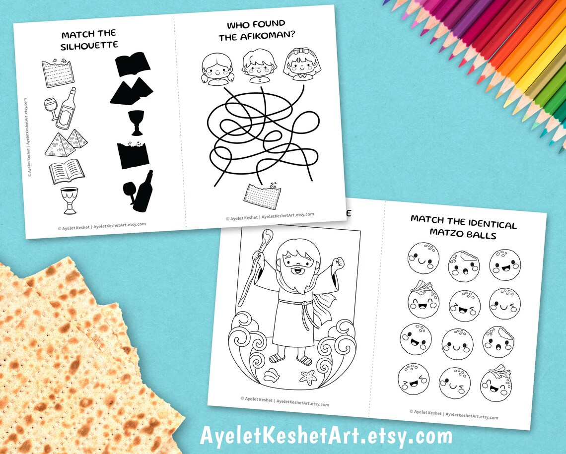 Printable Passover Activity Book for Kids. Activity Pages - Etsy Israel