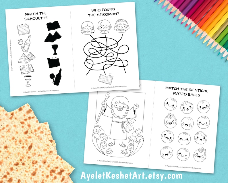 Printable Passover Activity Book for Kids. Activity Pages, Puzzles and ...