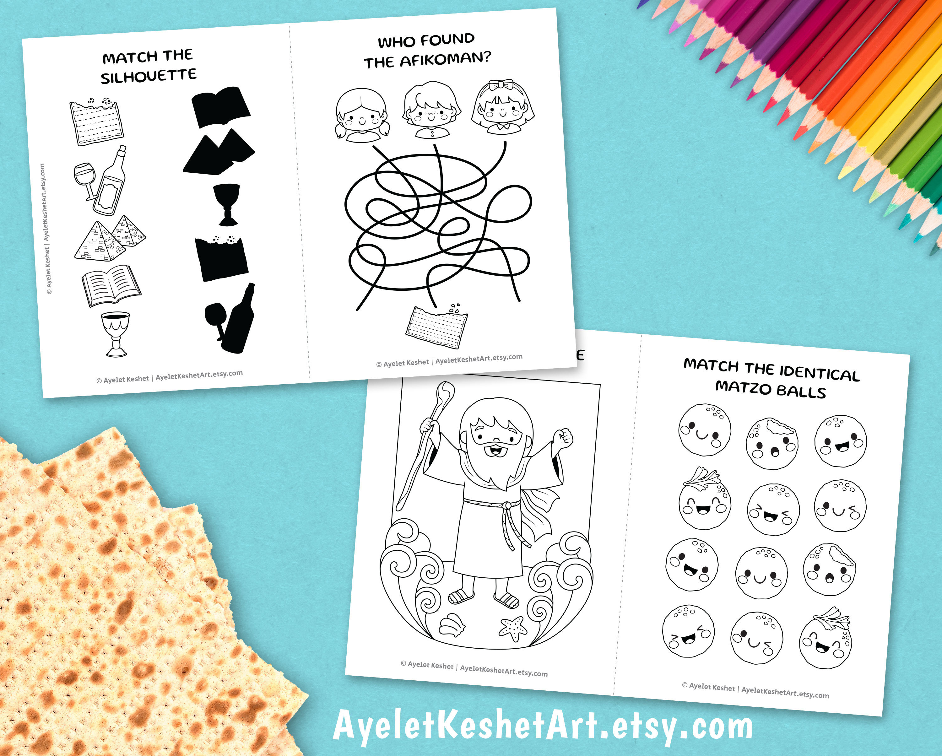 Printable Passover Activity Book for Kids. Activity Pages - Etsy Israel