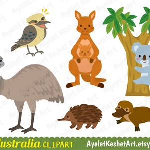 Australia Clipart Bundle. Cute Australian Animals, Australian Symbols ...