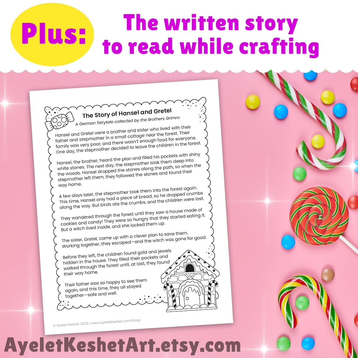 Printable Candy House Craft – Make Hansel and Gretel Scene With a ...