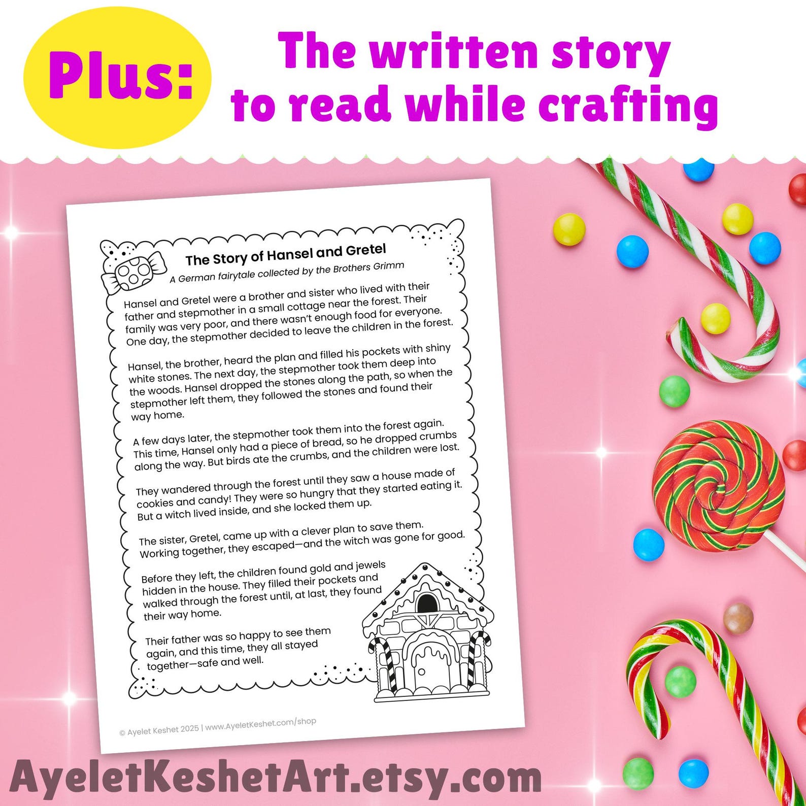 Printable Candy House Craft – Make Hansel and Gretel Scene With a ...