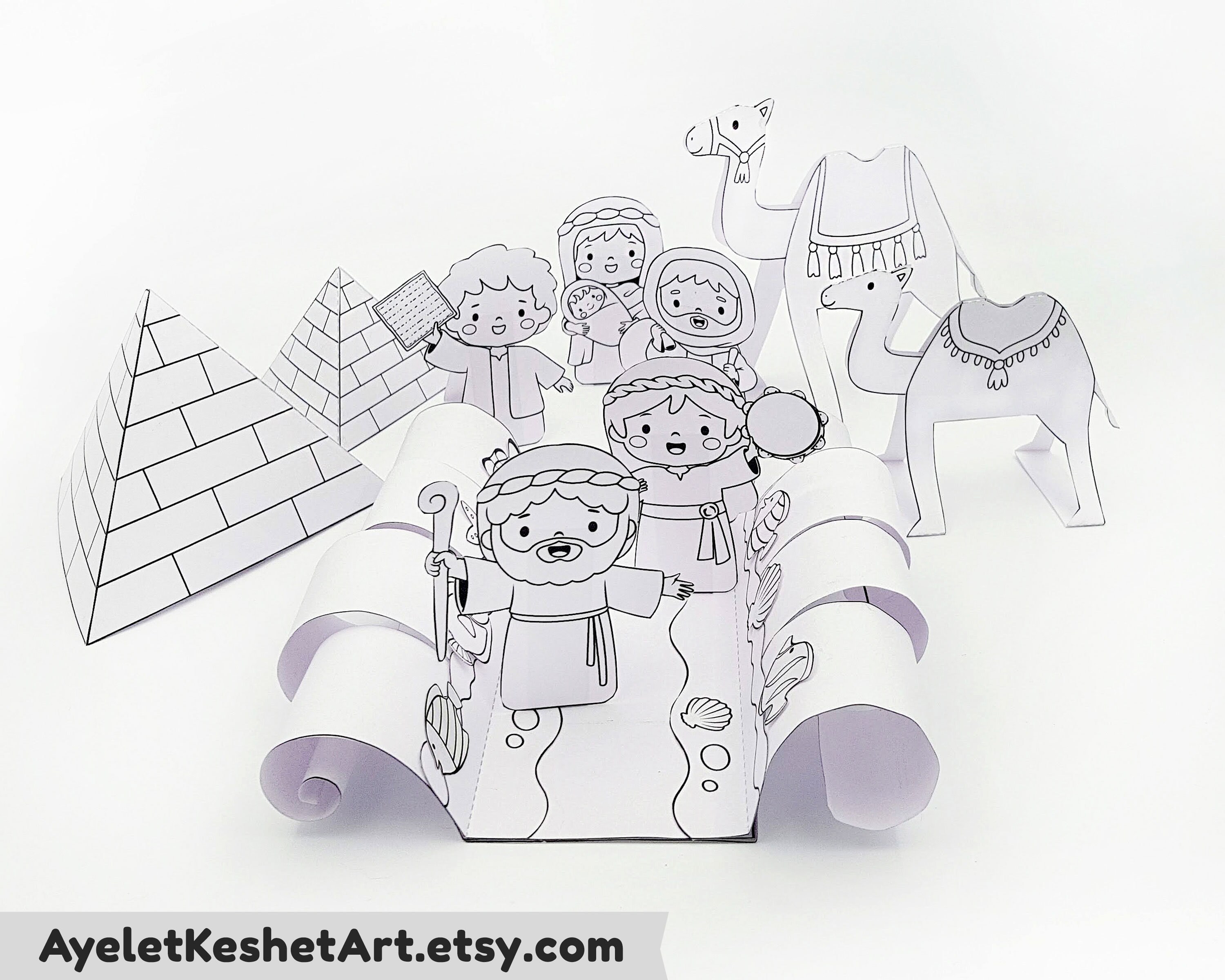 Passover Craft: Make the Crossing of the Red Sea From Paper Printable ...