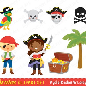 Pirate Clipart Bundle. Big Collection of Cute Pirates SVG, PNG and EPS ...