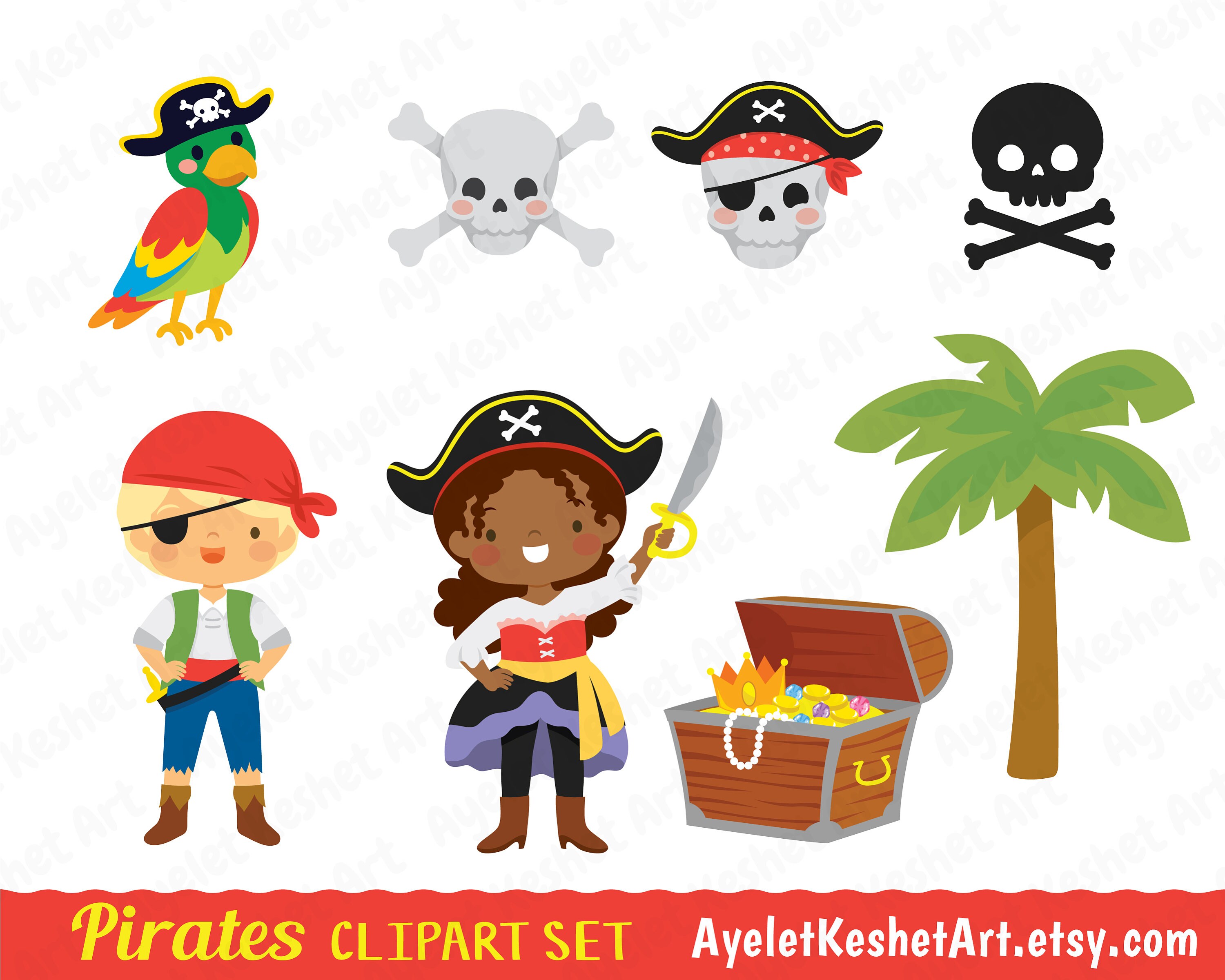Pirate Clipart Bundle. Big Collection of Cute Pirates SVG PNG - Etsy
