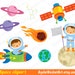 Outer Space Clipart Set. Cute Space Elements - Spaceships, Aliens ...