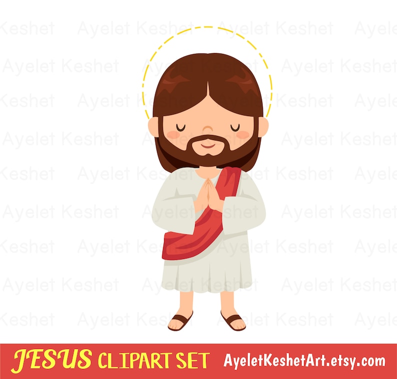 Jesus Clipart Set. Digital Clipart of Cute Jesus Illustrations - Etsy