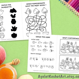 Printable Rosh Hashanah Activity Book for Kids. Activity Pages, Puzzles ...