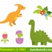 Dinosaur Clipart Set. Cute Dinosaurs Clipart Bundle for Personal ...