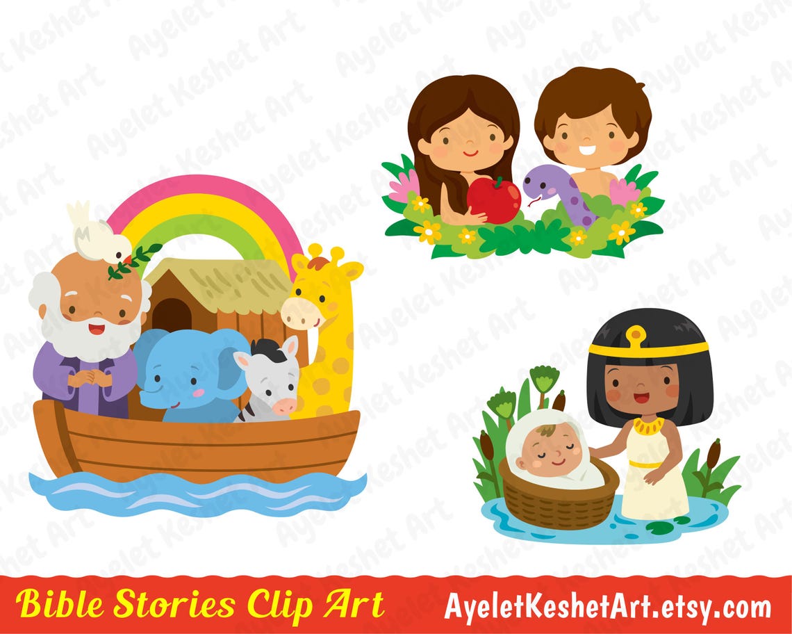 Bible Stories Clip Art: Cute Illustrations of Famous Bible Characters ...