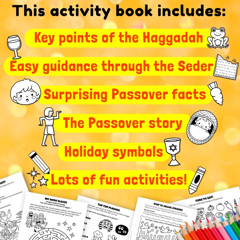 Printable Passover Seder Activity Book for Kids – Step-by-step Seder ...