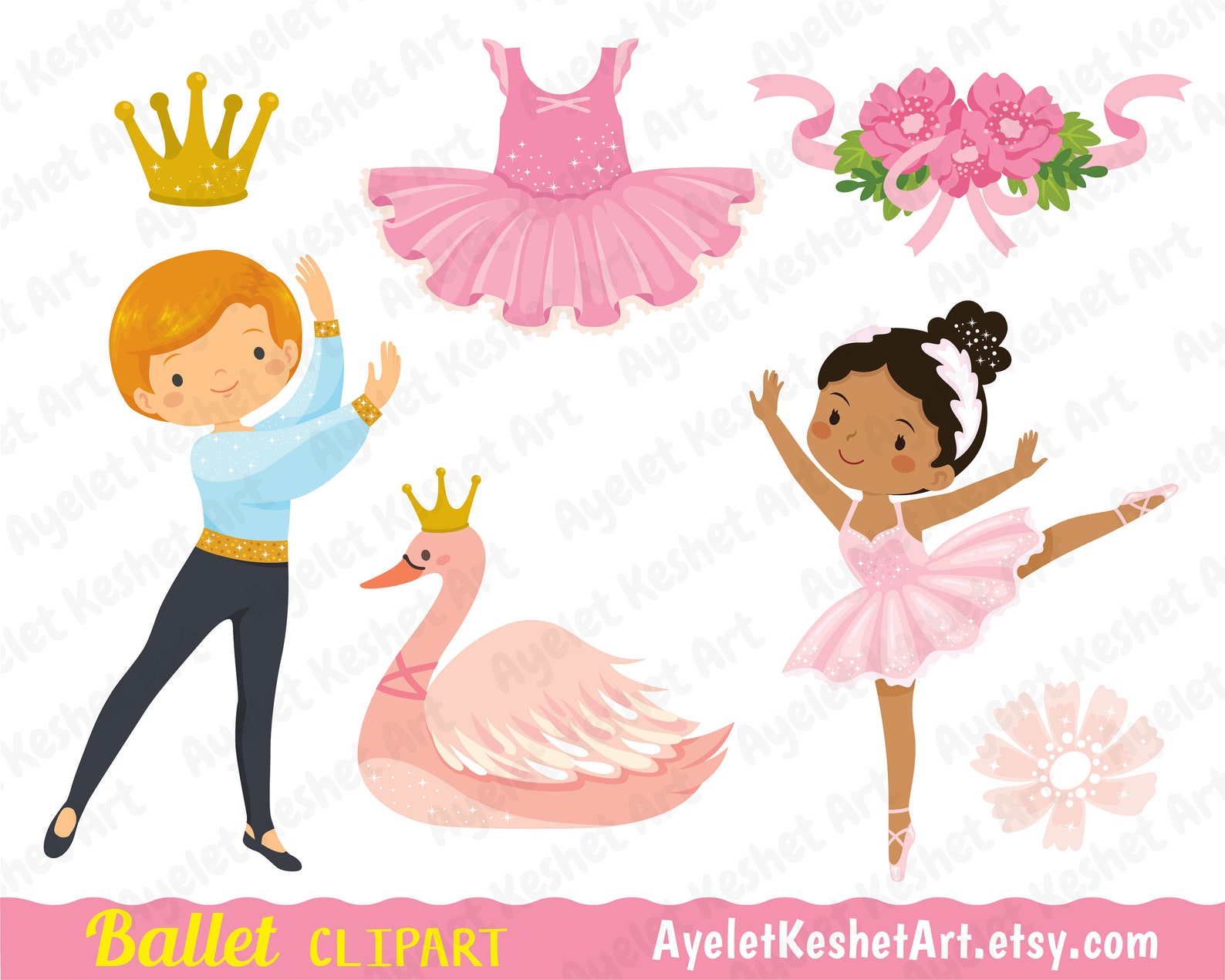Ballerina Clipart Set. Ballet Dancers boys and Girls With Lots of Cute ...
