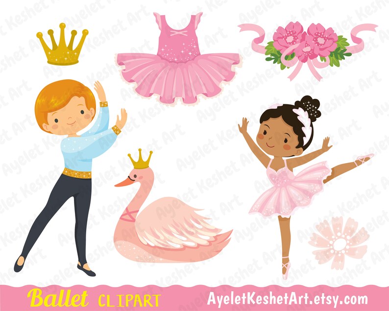 Ballerina Clipart Set. Ballet Dancers boys and Girls With Lots of Cute ...