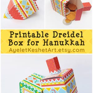 Printable Dreidel Box Template to Make a DIY Favor Box for Hanukkah ...