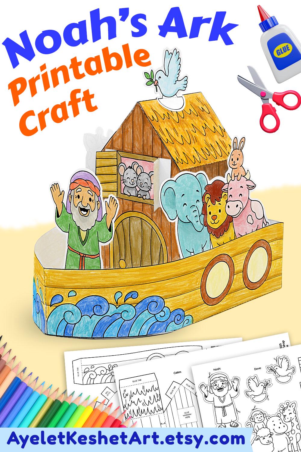 Noah’s Ark Printable Craft – Make a 3D Noah's Ark With a Printable ...