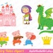 Fairy Tale Clipart Set. Cinderella, Snow White and Other Characters ...