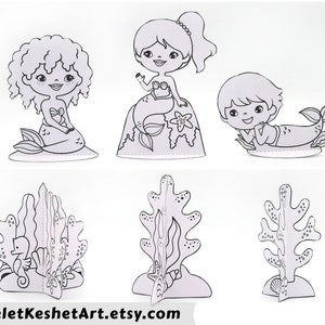 Printable Mermaid Craft for Kids: Make a 3D Mermaid World! Castle ...