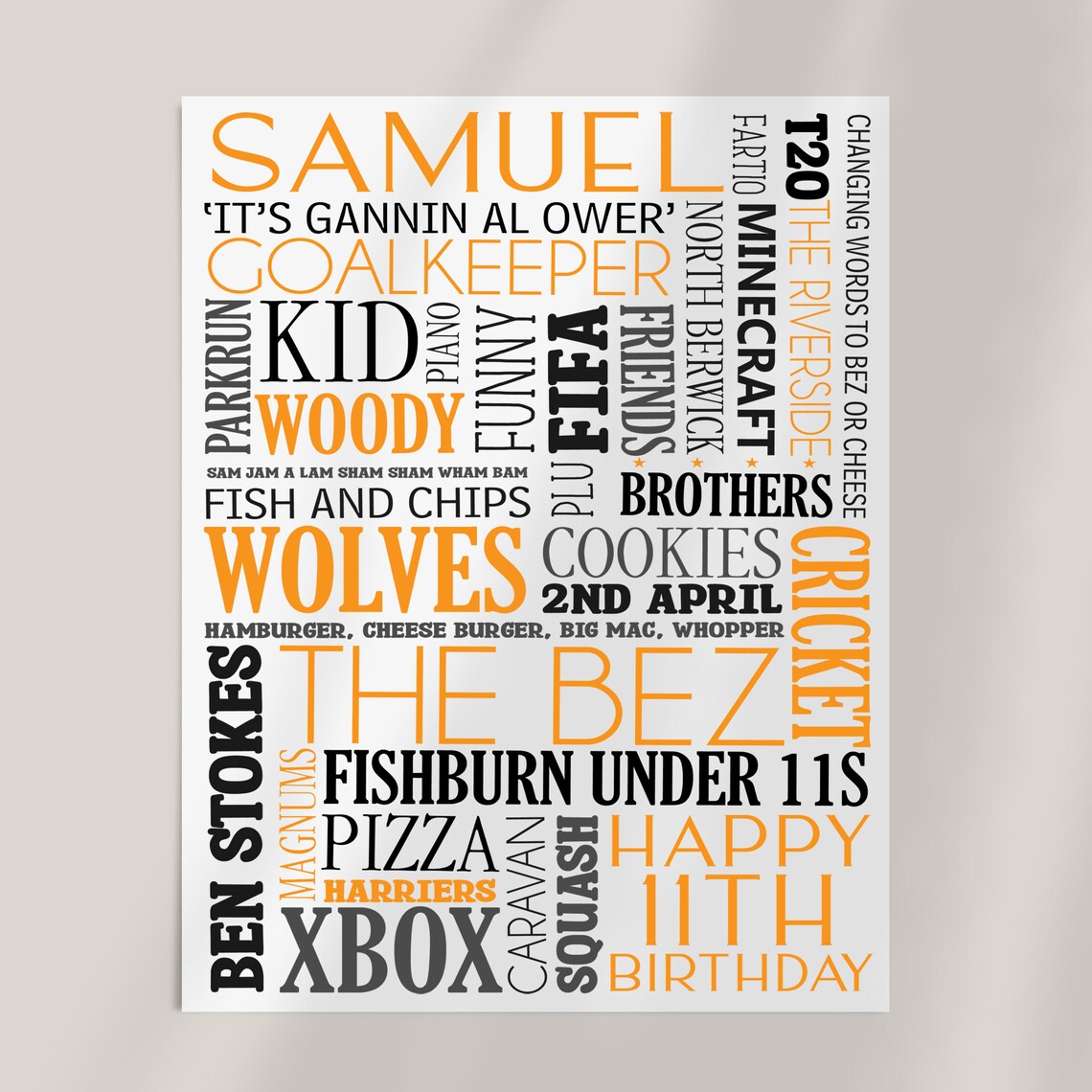 Personalised Word Art Wall Decor Custom Word Canvas - Etsy UK