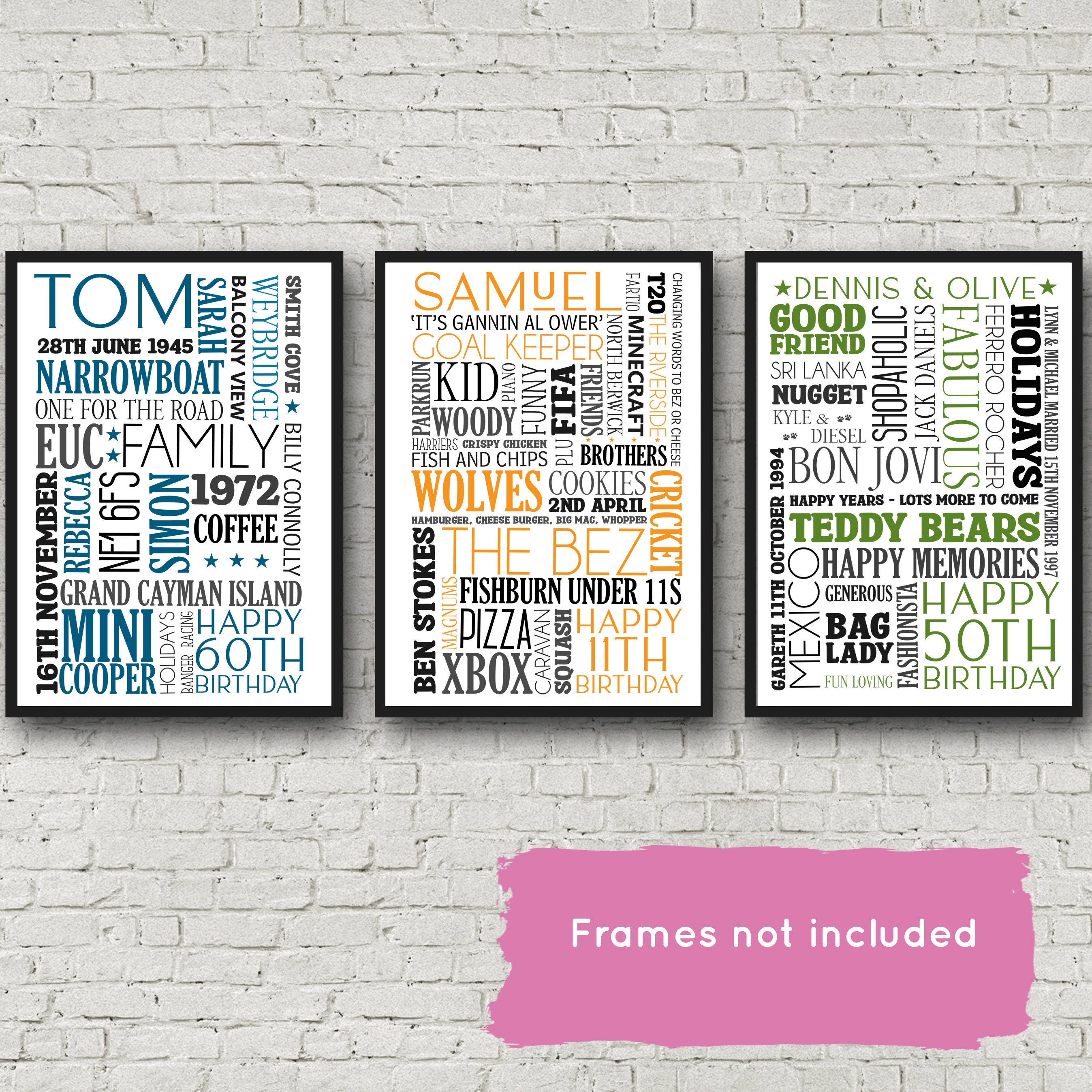 Personalised Word Art Wall Decor Custom Word Canvas - Etsy UK