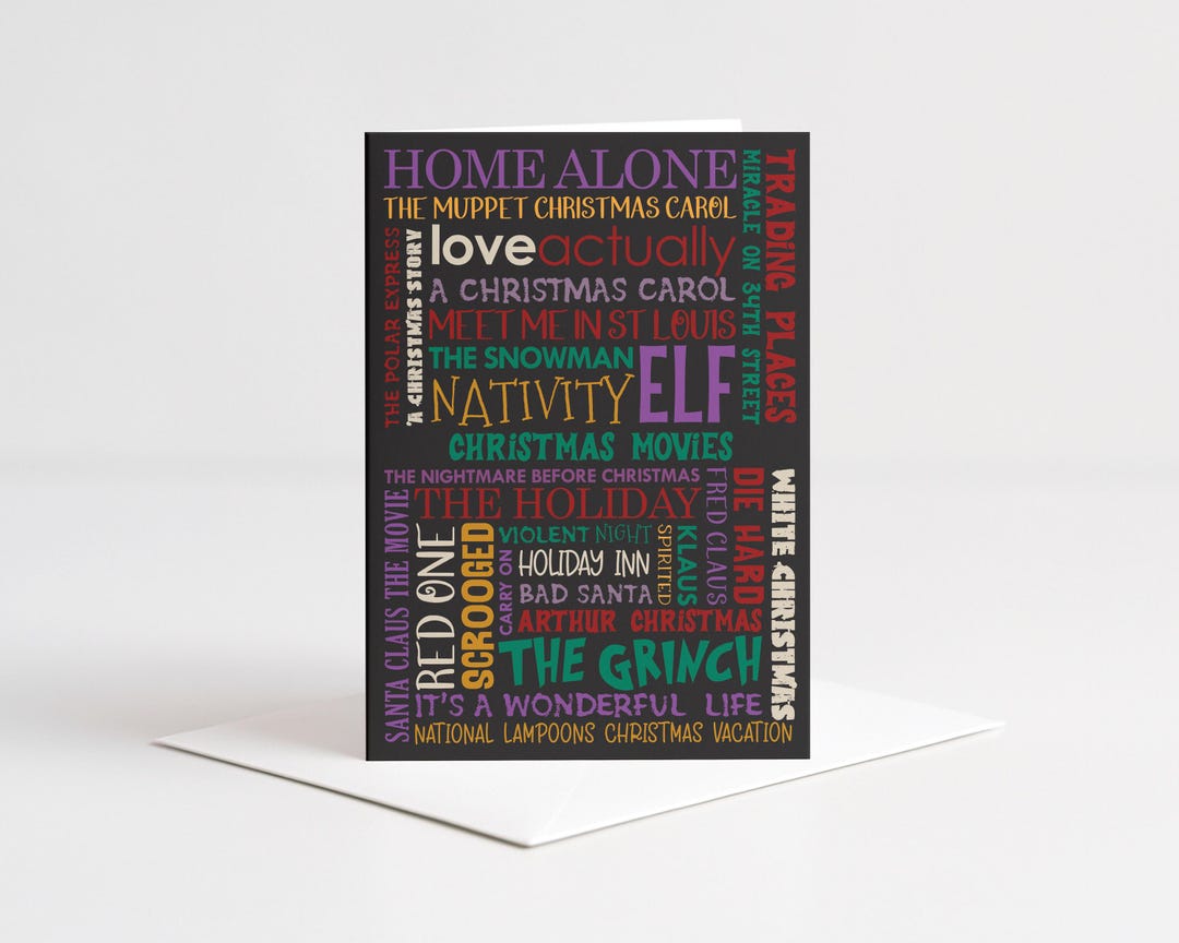 Christmas Movie Titles Card - Etsy
