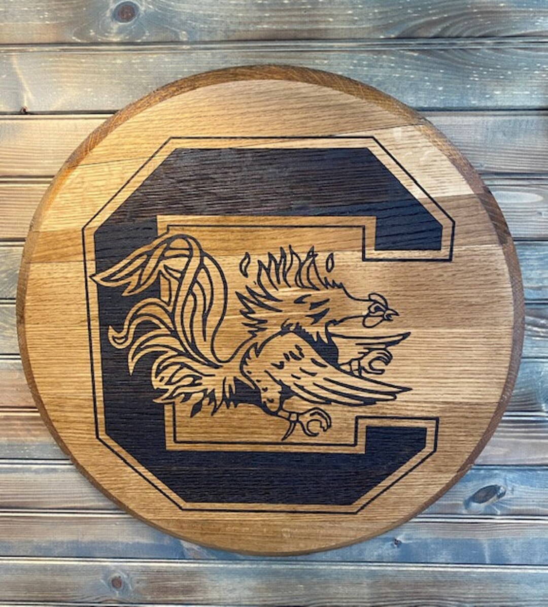South Carolina Gamecocks Authentic Whiskey Barrel Top Sign - Etsy