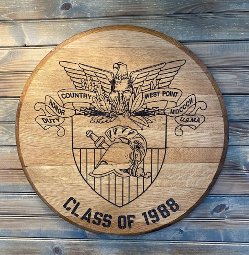 West Point Logo With Class on Authentic Whiskey Barrel Top Sign - Etsy