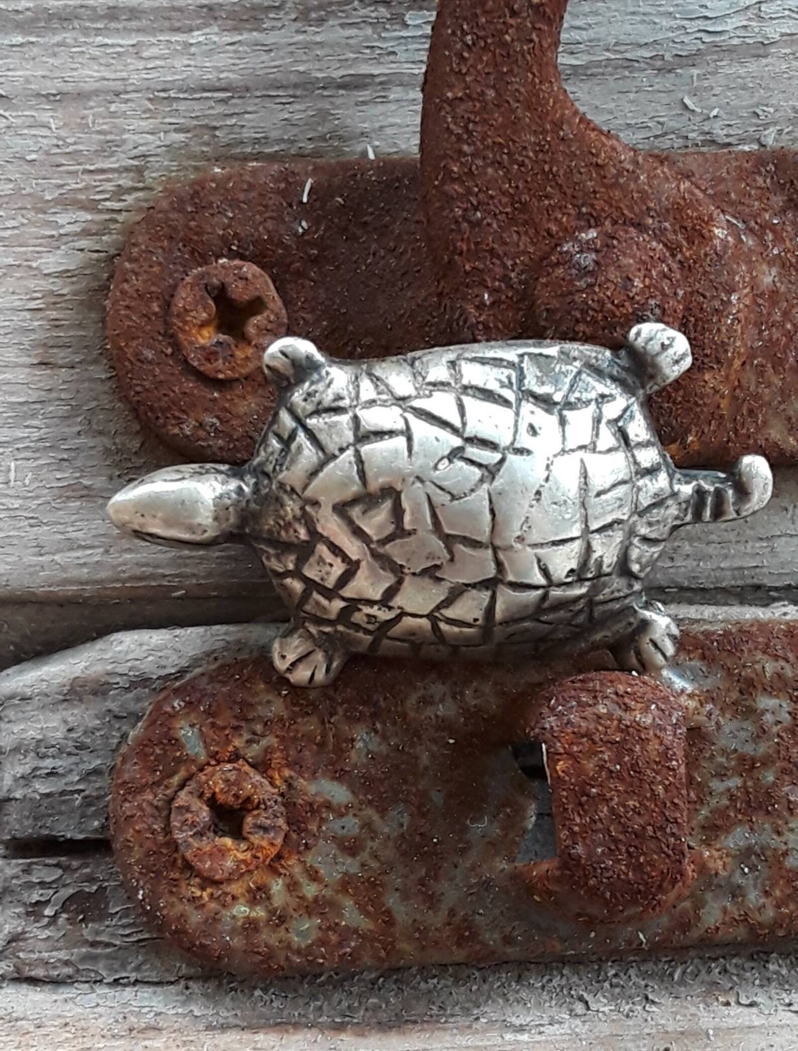 Sterling Silver Vintage Turtle Pin Handcrafted Detail - Etsy
