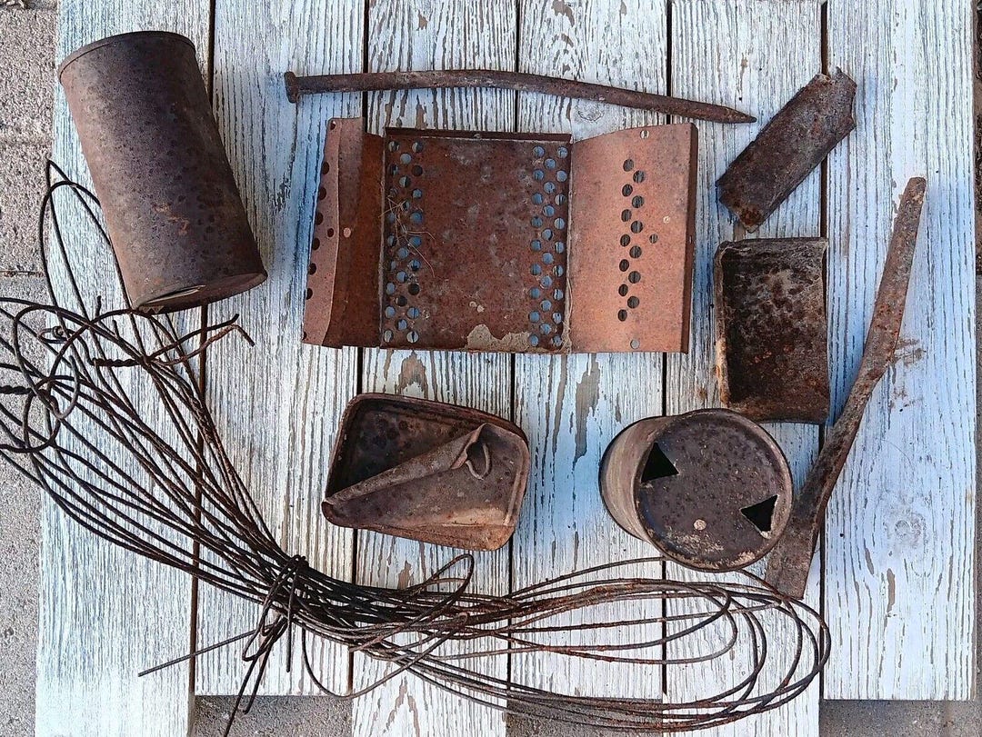 Vintage Rusty Metal Pieces, Rusty Desert Finds From Nature Created, Art ...