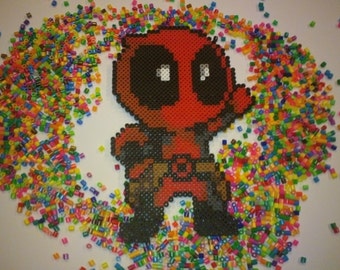 Marvel Comic Chibi Deadpool Perler Beads - Etsy