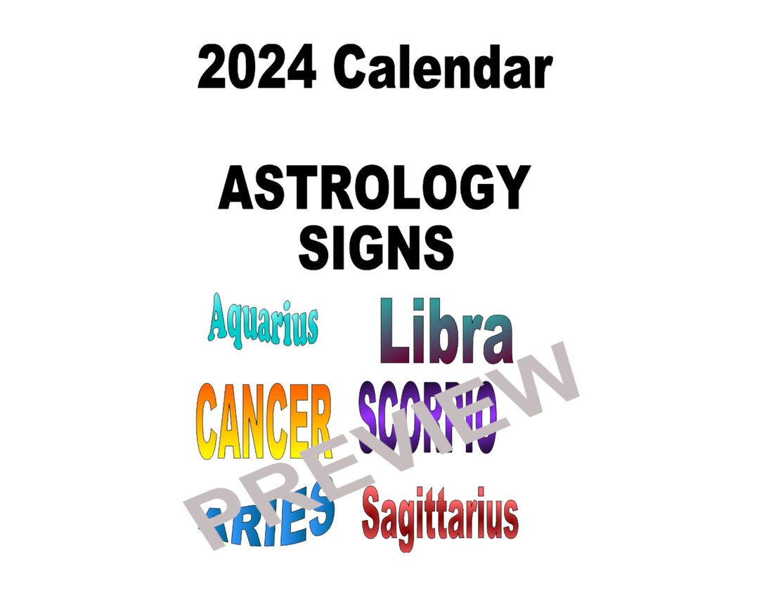 2024 Digitaler Astrologie-Kalender mit Sternzeichen - Etsy.de