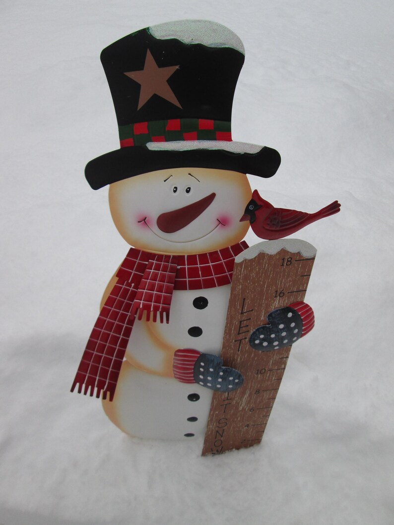 METAL SNOWMAN With Snow Gauge - Etsy