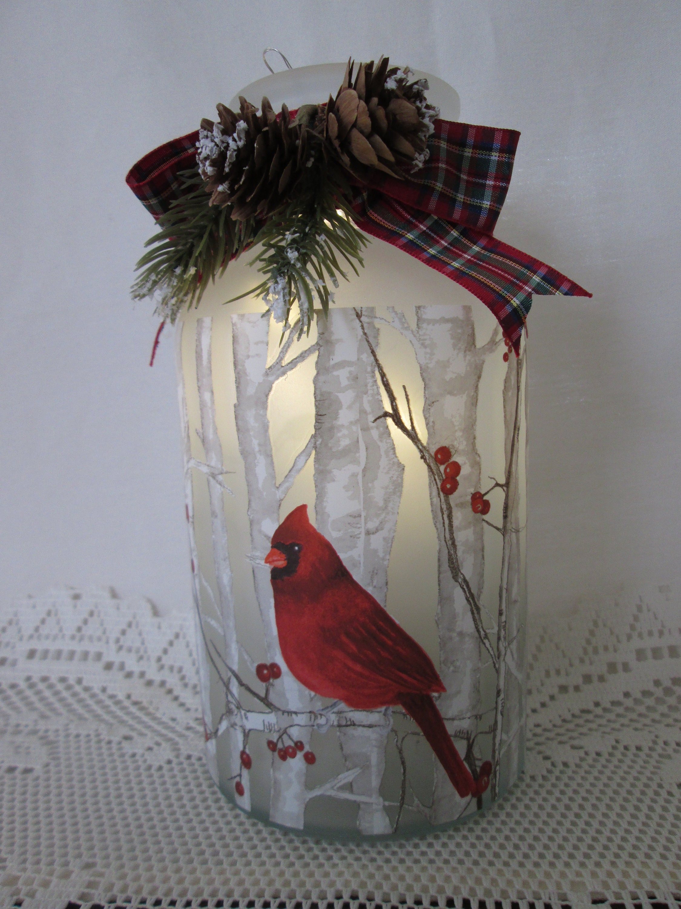 LIGHTED CARDINAL JAR - Etsy