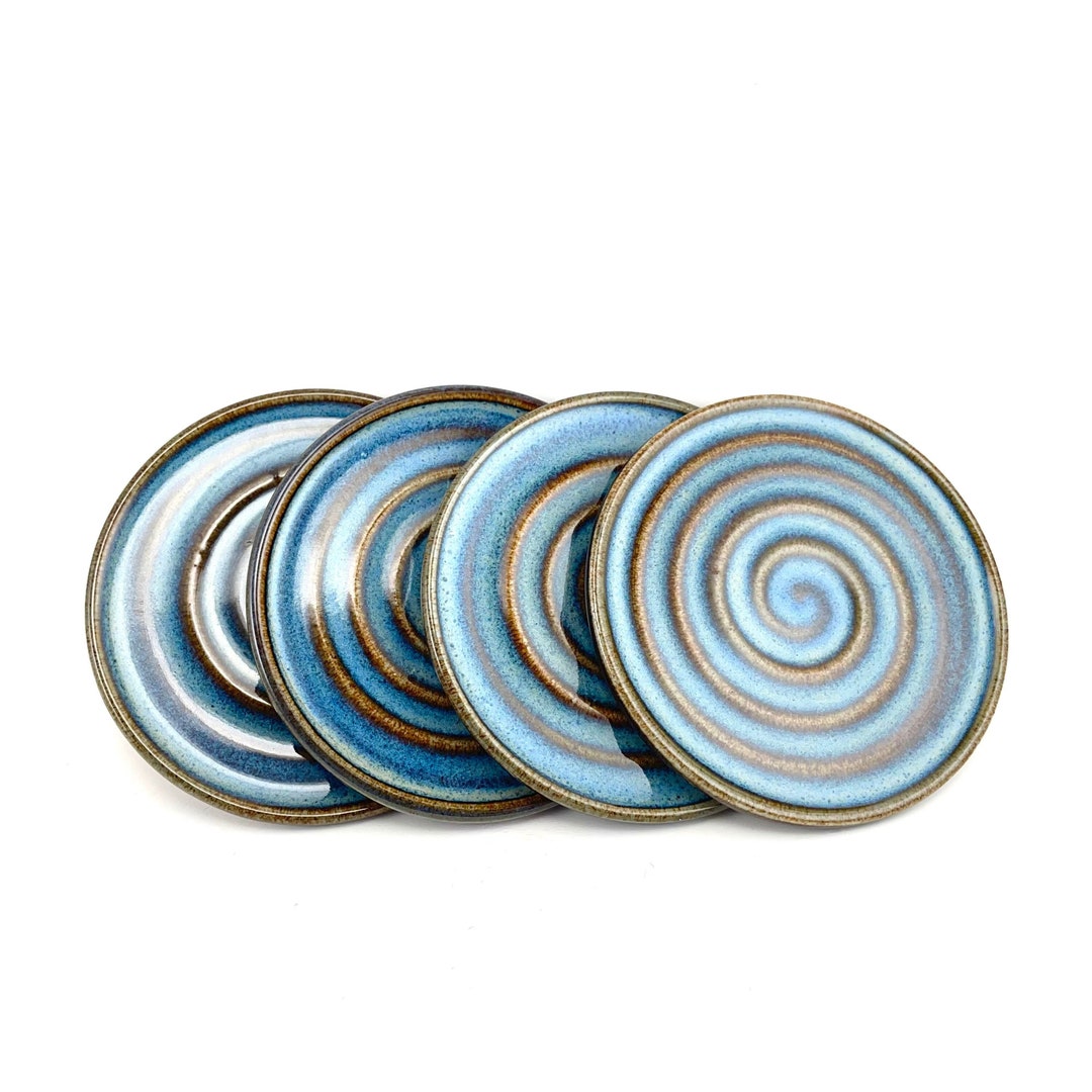 Morning Glory Handmade Pottery Coasters, Ceramic Drink Coasters ...