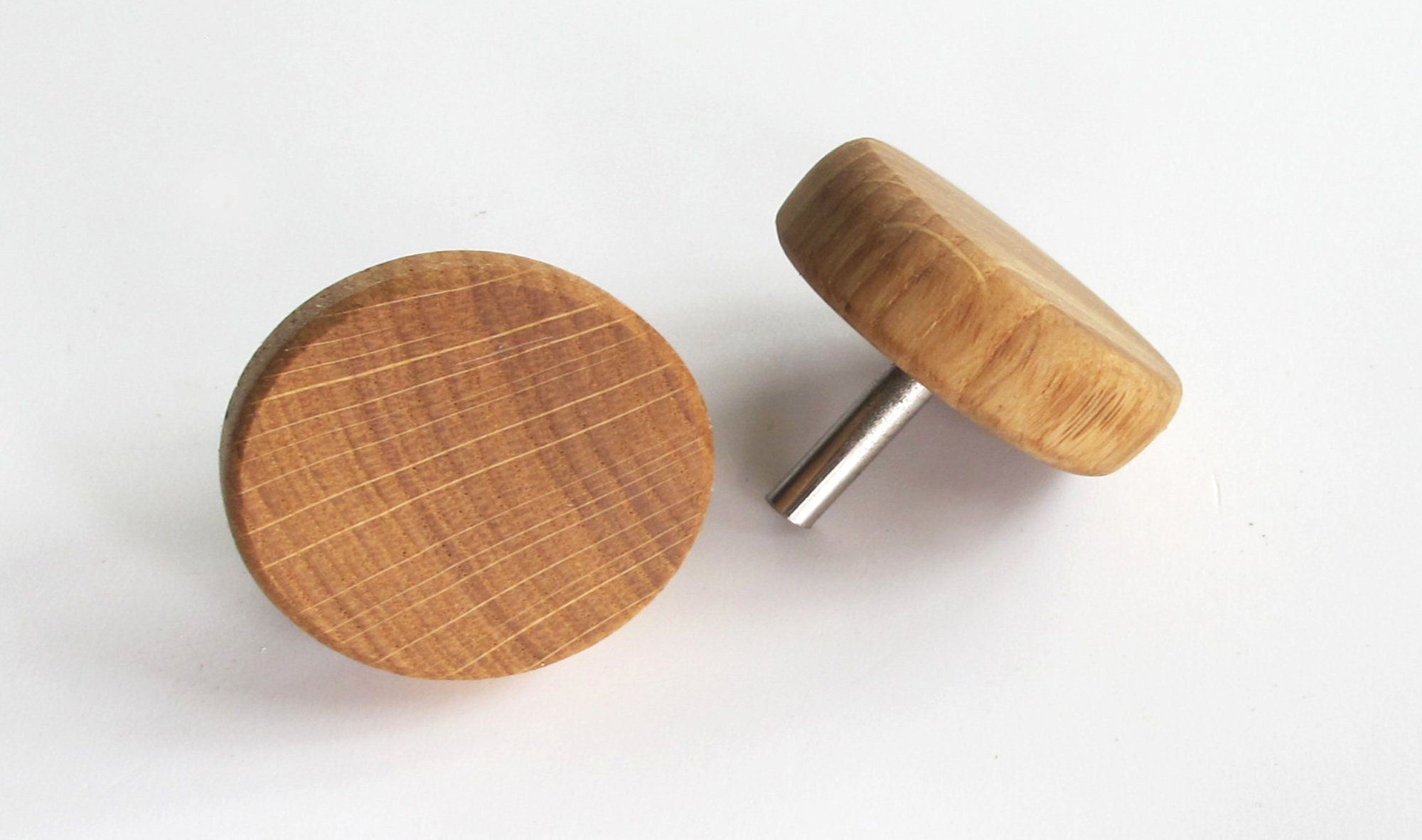 Oak Wood Drawer Knobs Set of 2 Wooden Cabinet Knobs Rustic - Etsy