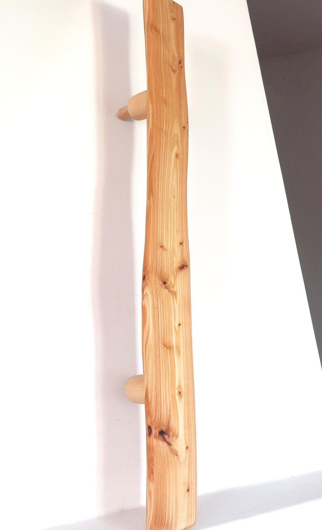 Long Larch Wood Door Handle, Wooden Sauna Door Pull, Rustic Barn Door ...