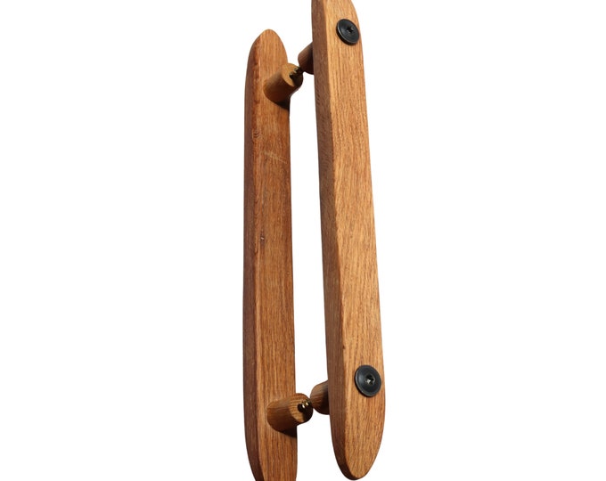 Rustic Wooden Door Pulls, Pair Oak Wood Handles for Glass Door - Etsy