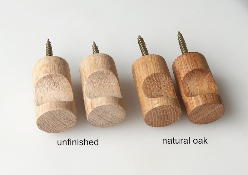 Oak Rod Brackets for Kitchen Curtains, Set of 2 Minimalist Curtain Rod ...