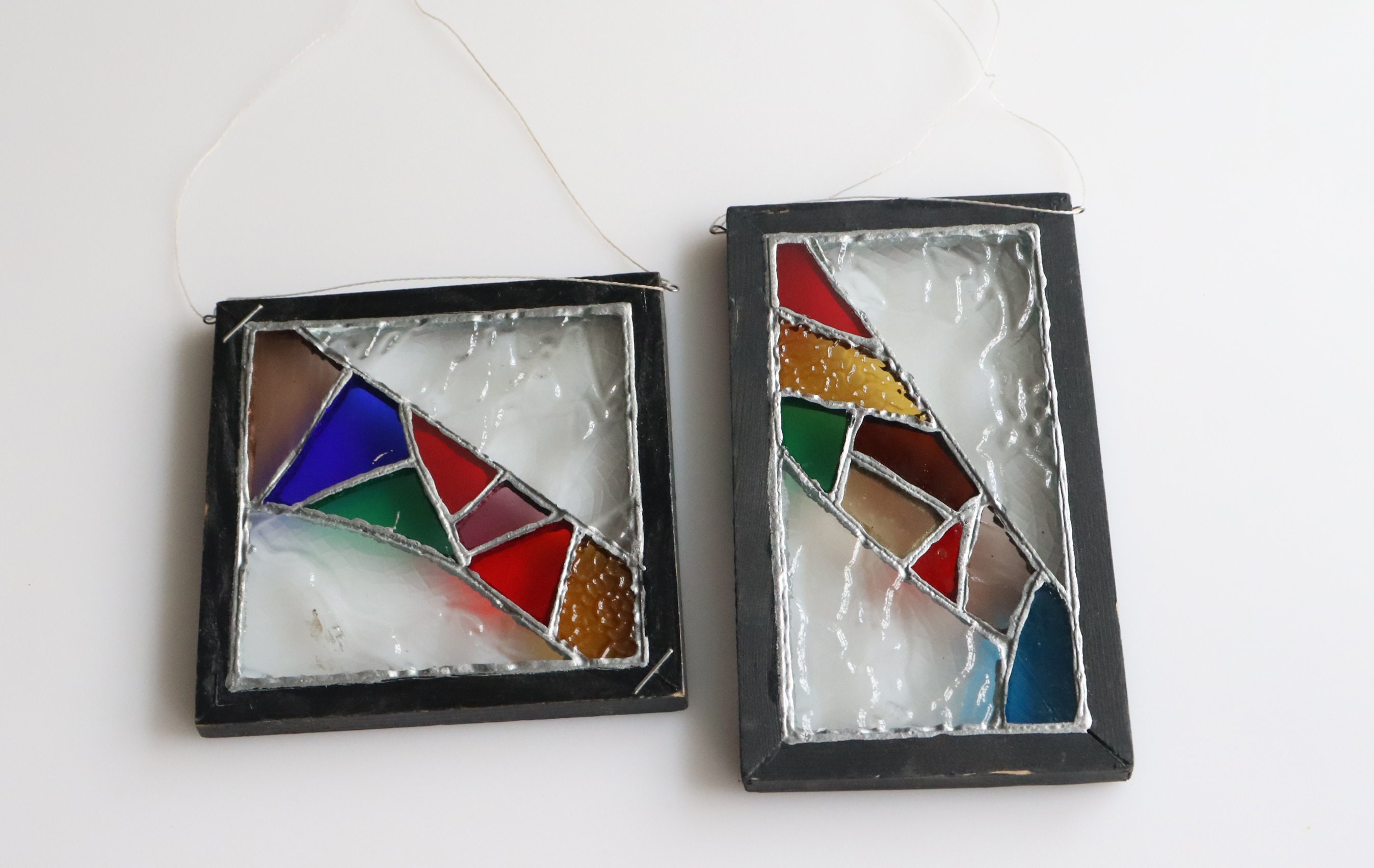 Small Abstract Stained Glass Suncatcher Stained Glass Window - Etsy